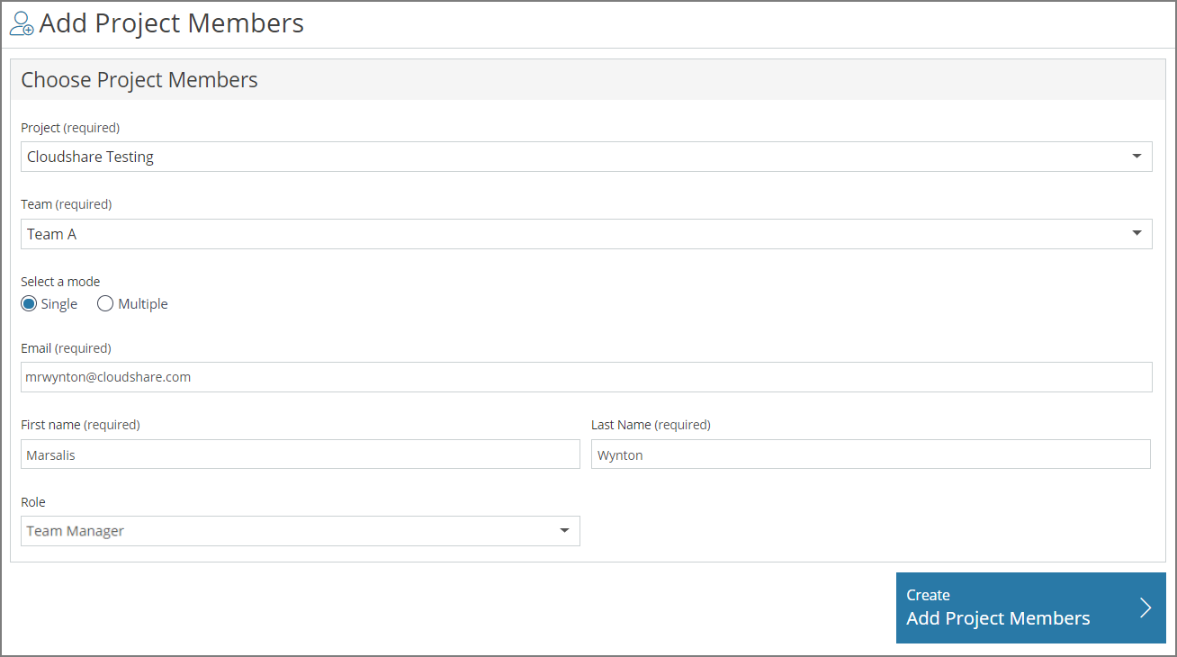 Project Members – CloudShare Help Center