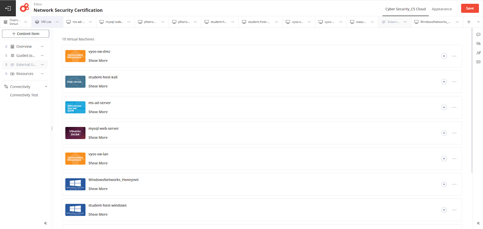 VM List – CloudShare Help Center