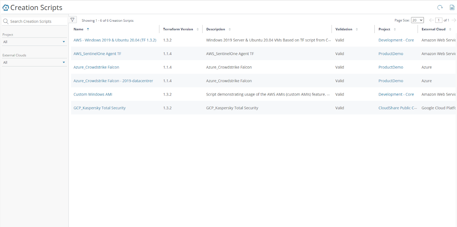 Managing Creation Scripts – CloudShare Help Center