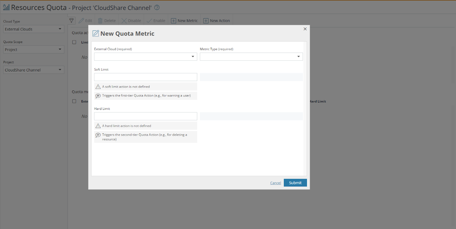 Using External Resource Quotas – CloudShare Help Center