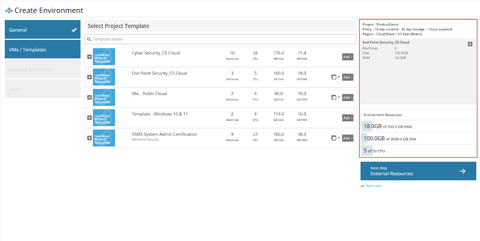 Creating an Environment from a Blueprint – CloudShare Help Center