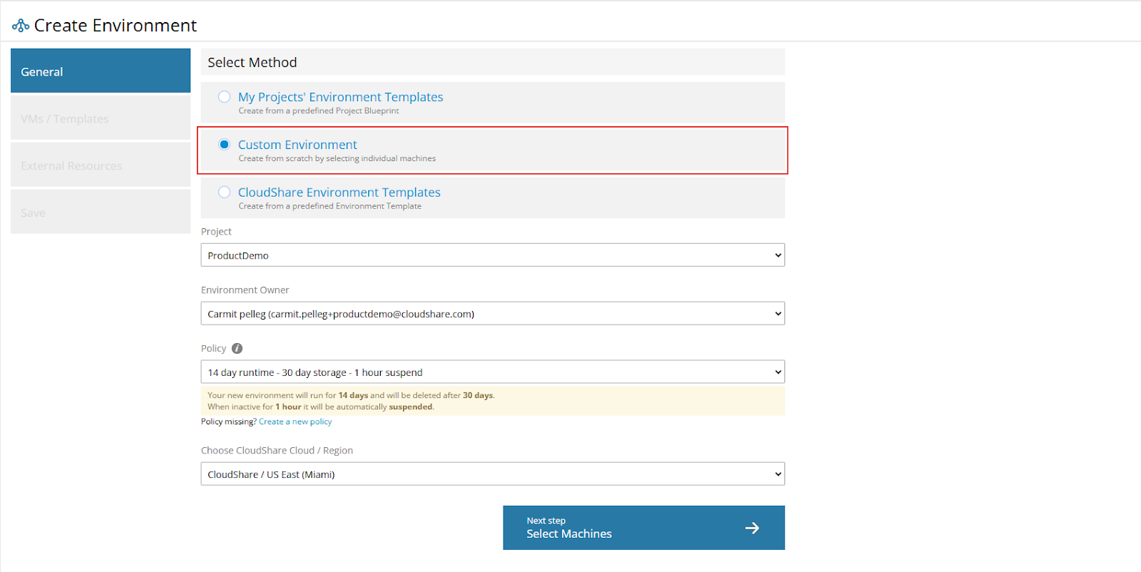 Creating a Custom Environment – CloudShare Help Center