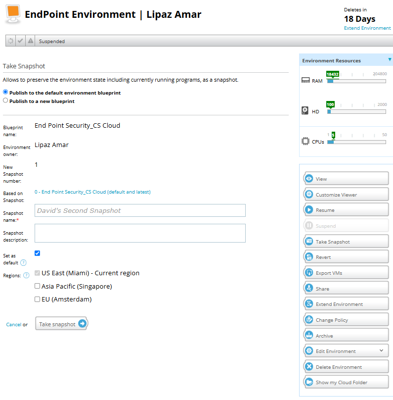 Creating/Saving Snapshots – CloudShare Help Center