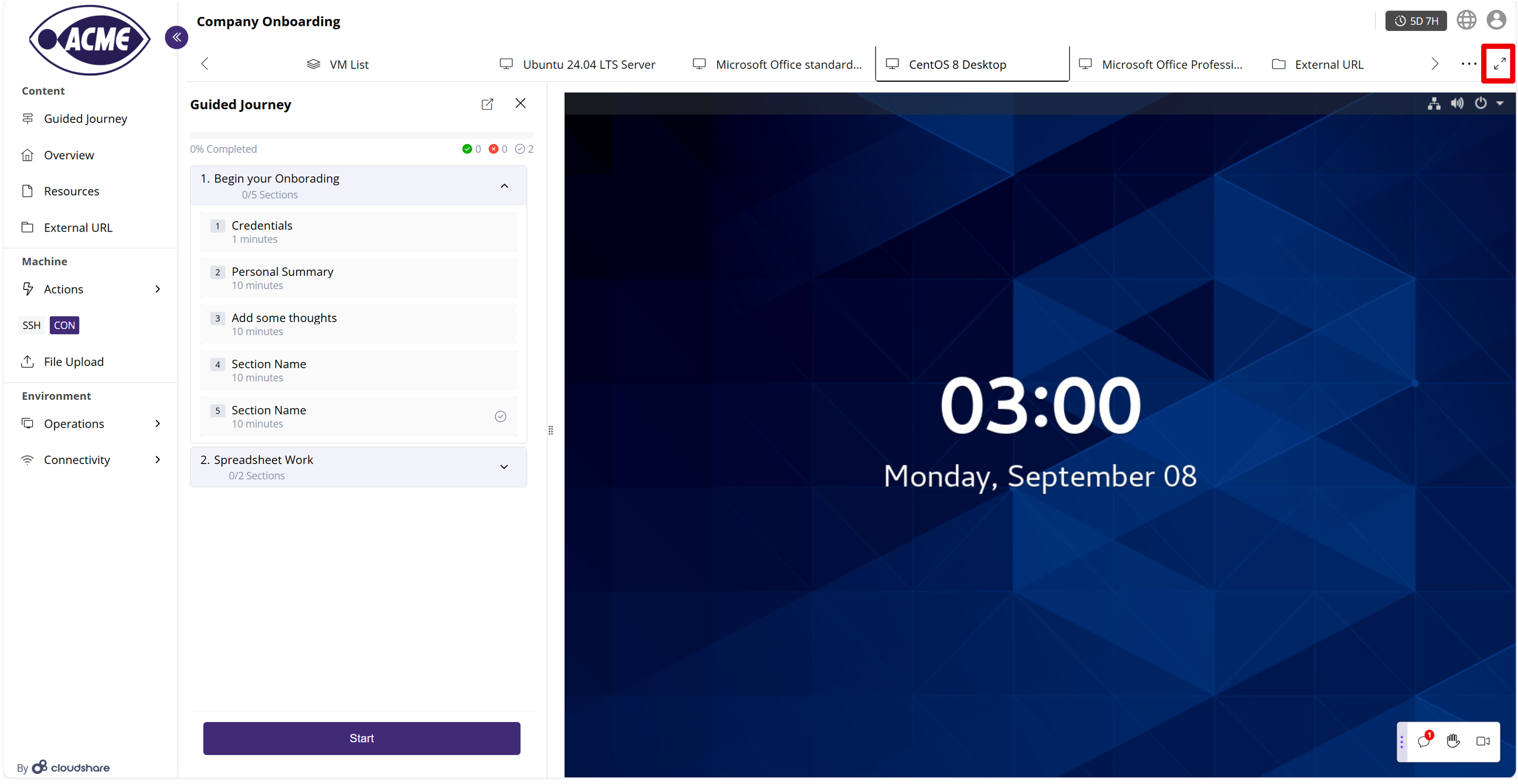 Full Screen – CloudShare Help Center